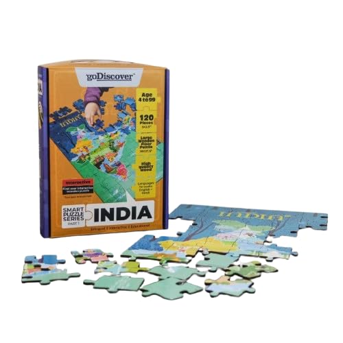 India Map Puzzle with Talking Smart Pen | 120-Piece Educational Puzzle ...